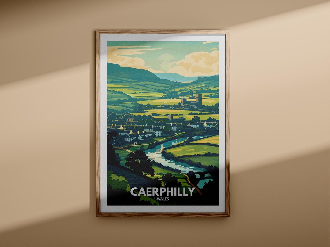 Caerphilly Poster - Caerphilly Poster, UK Wandkunst, Wales Wand Kunst ...
