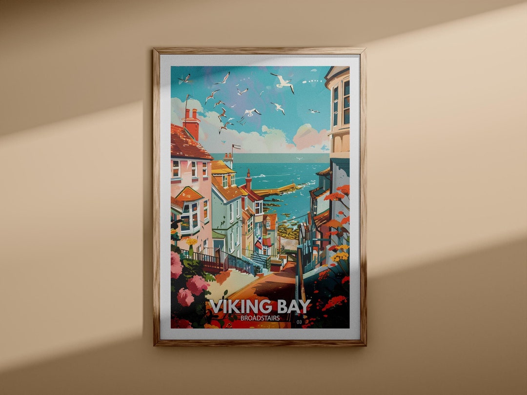 Viking Bay Print – Viking Bay Poster, Broadstairs Travel Poster ...