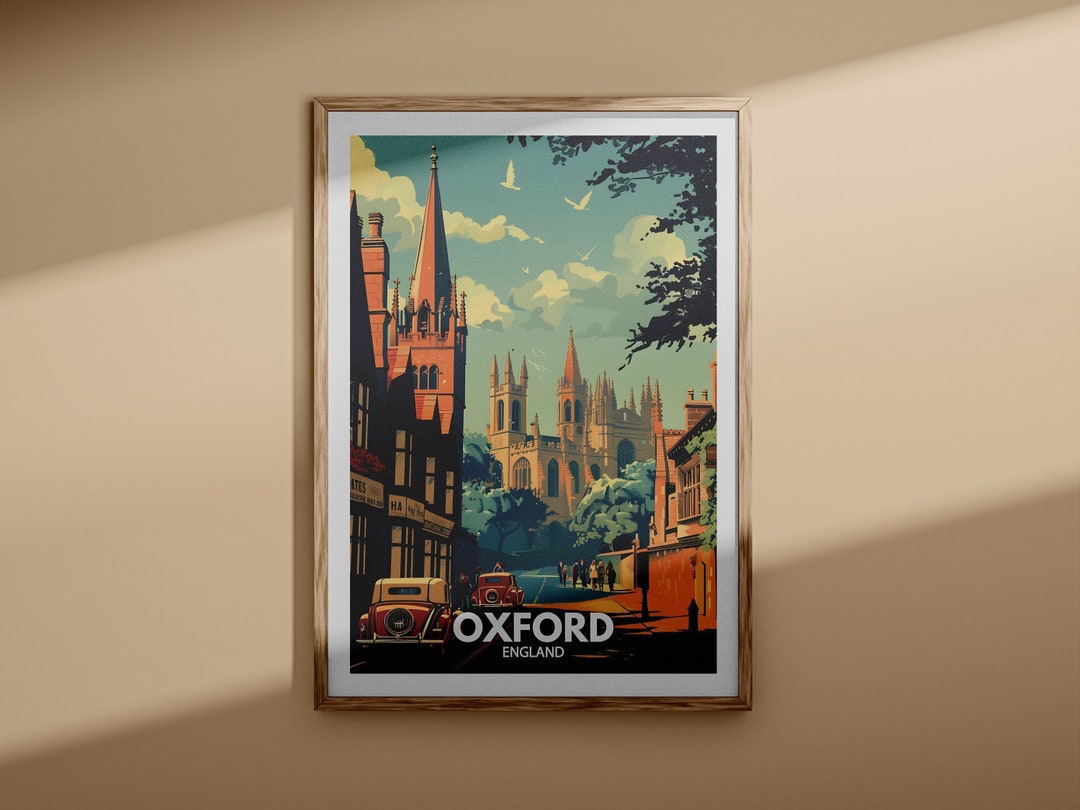 Oxford Art Print - Oxford City Poster, UK Wall Art, England Wall Art ...