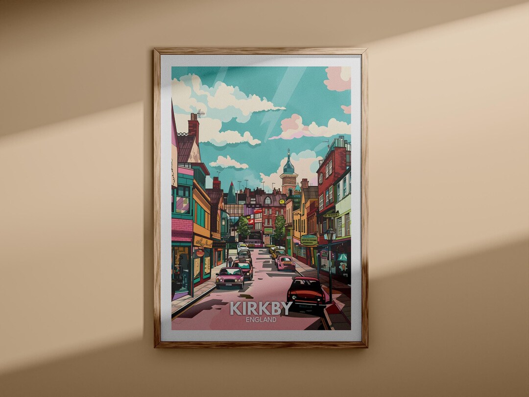 Kirkby Print - Kirkby Poster, UK Wall Art, England Wall Art Decor ...