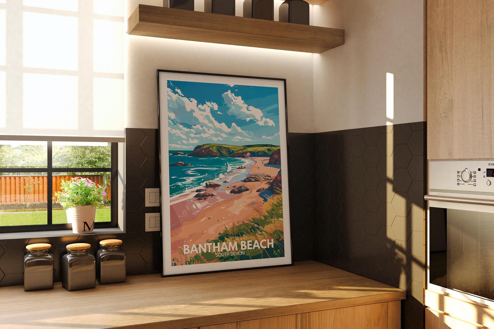 Bantham Beach Print – Bantham Beach Poster, South Devon Travel Poster ...