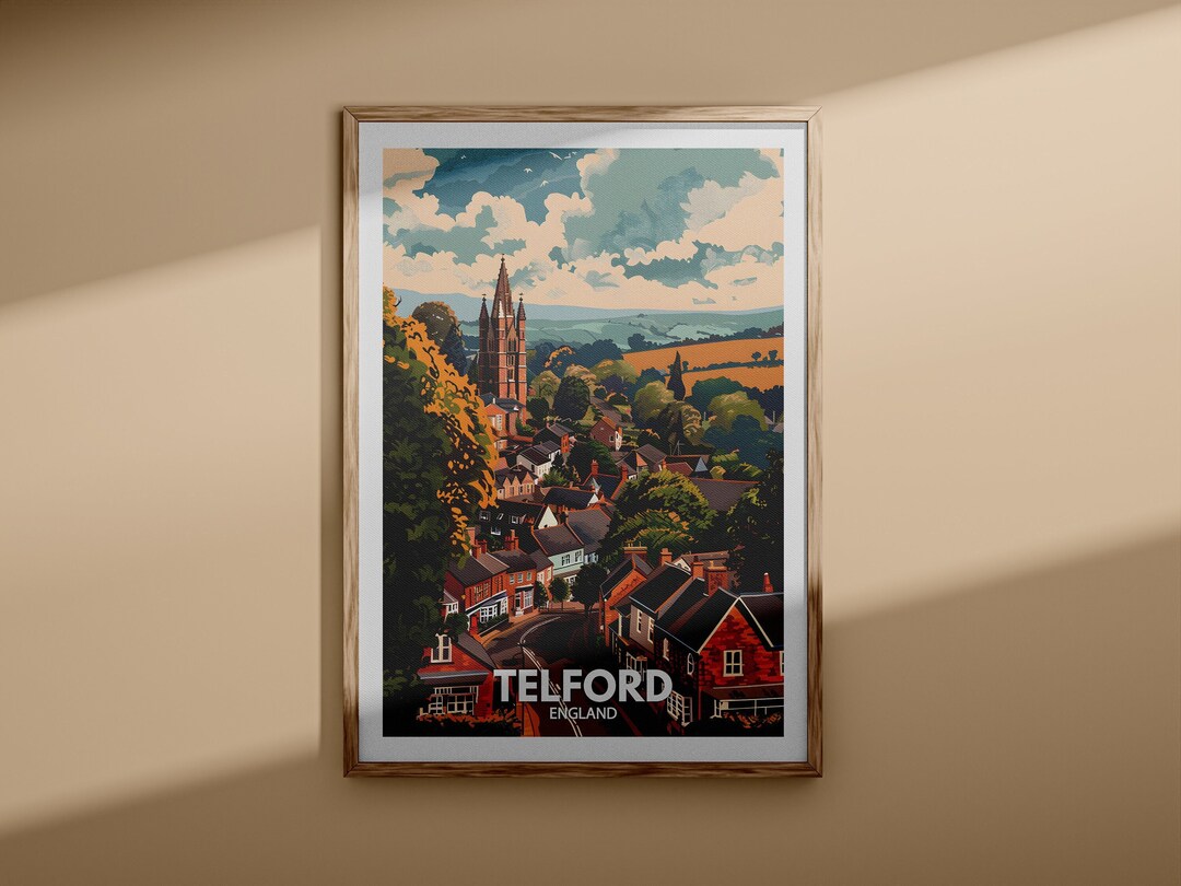 Telford Print - Telford Poster, UK Wall Art, England Wall Art Decor ...