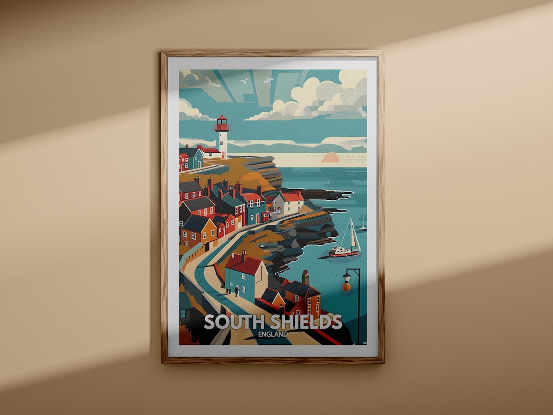 South Shields Print - South Shields Poster, UK Wall Art, England Wall ...