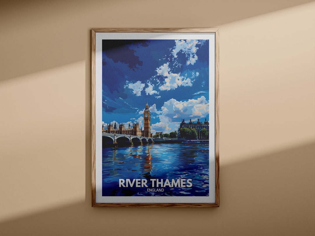 River Thames Art Print, River Thames Poster, England River Travel ...