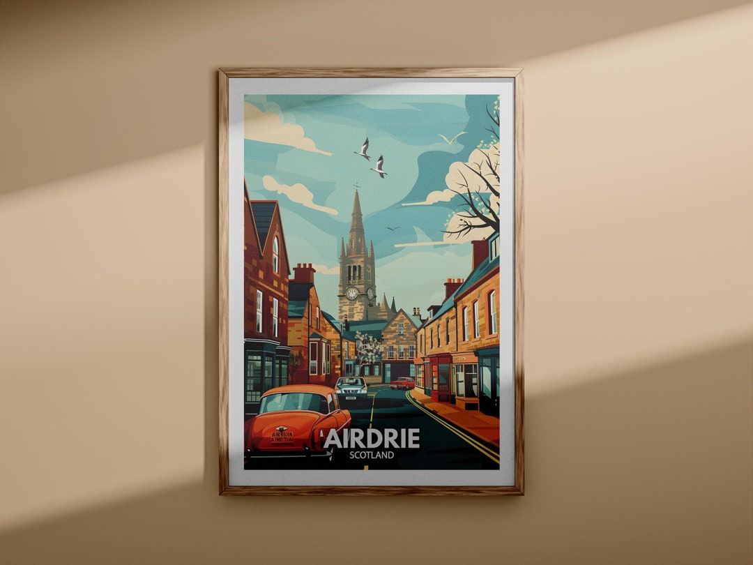 Airdrie Print - Airdrie Poster, UK Wall Art, Scotland Wall Art Decor ...
