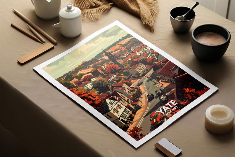 Yate Print - Yate Poster, UK Wall Art, England Wall Art Decor, British ...