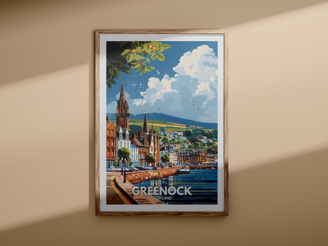 Greenock Print - Greenock Poster, UK Wall Art, Scotland Wall Art Decor ...
