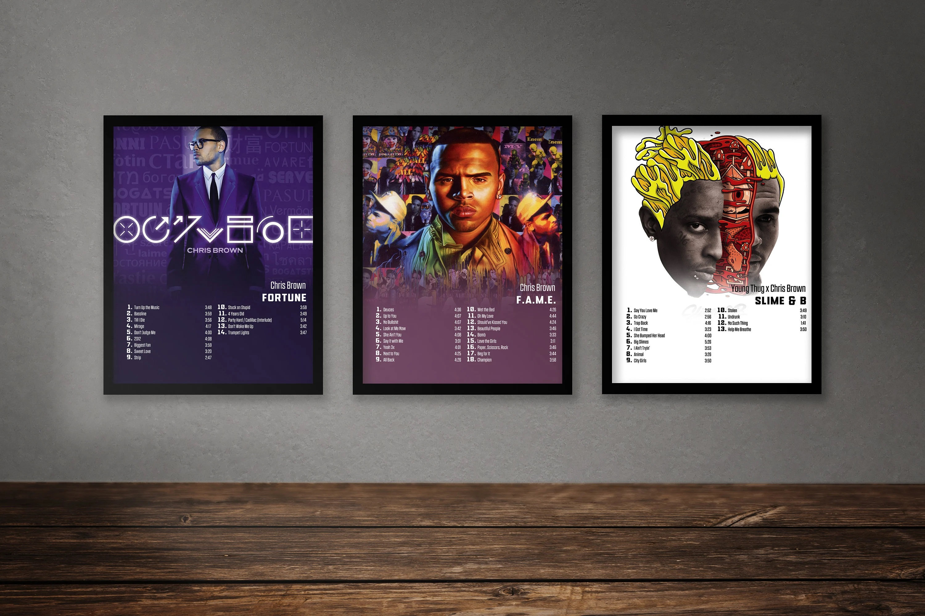 Chris Brown Poster Set of 9 Album Poster | 11:11 Album | Indigo Album ...