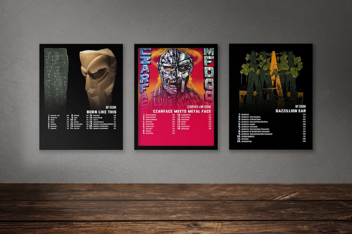 MF Doom Poster Set of 6 Album Poster | Super What? | Czarface Meets ...