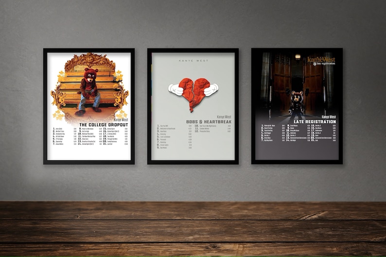 Kanye West Poster Set of 9 Album Poster | Yeezus | the Life of Pablo ...