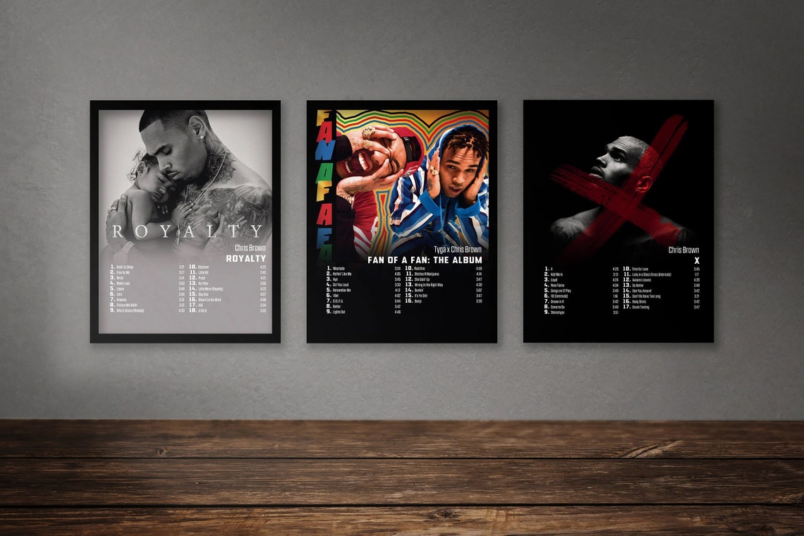 Chris Brown Poster Set of 9 Album Poster | 11:11 Album | Indigo Album ...