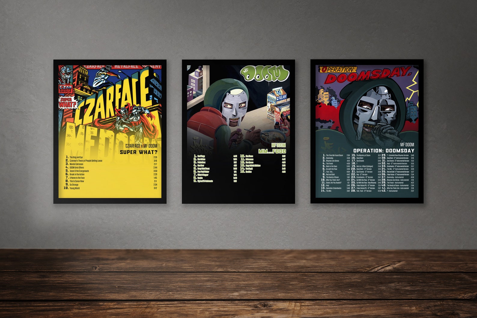 MF Doom Poster Set of 6 Album Poster | Super What? | Czarface Meets ...