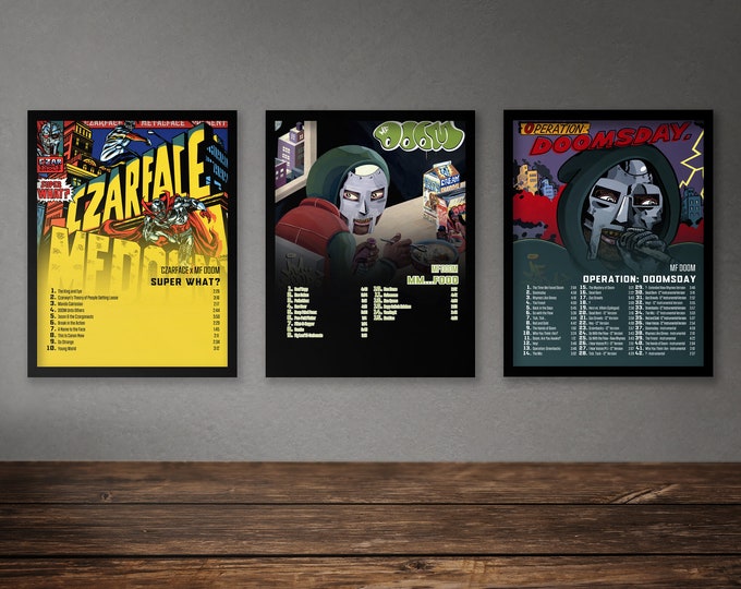 MF Doom Poster Set of 6 Album Poster | Super What? | Czarface Meets ...