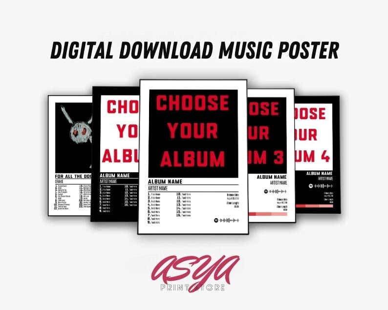 Custom Music Poster | Choose Your Favourite Album Poster | Custom Album ...