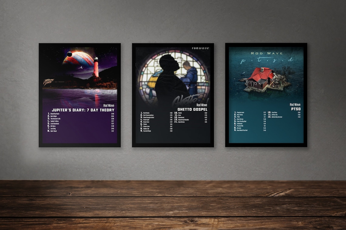 Rod Wave Poster Set of 10 Album Poster | Soulfly | Pray 4 Love ...