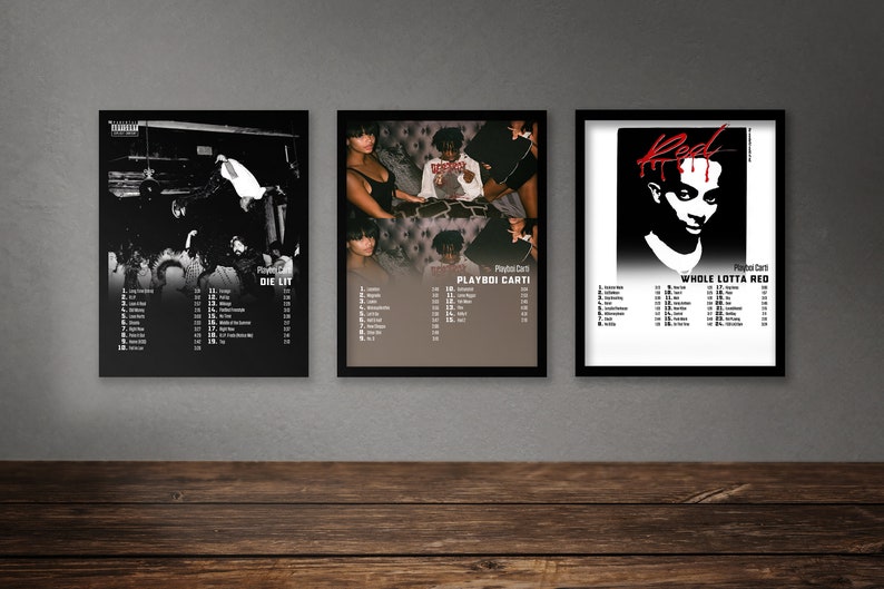 Playboi Carti Poster Set of 3 | Die Lit Album Poster | Playboi Carti Album Poster | Whole Lotta ...