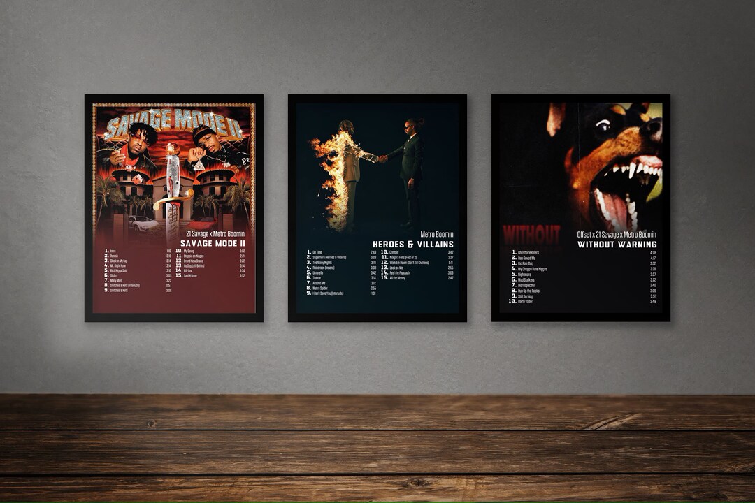 Metro Boomin Album Poster Set | Heroes & Villains, Savage Mode (digital ...