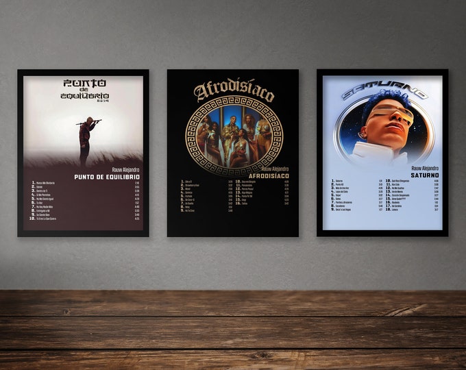 Rauw Alejandro Poster Set of 8 Album Poster | Afrodisiaco | Saturno ...