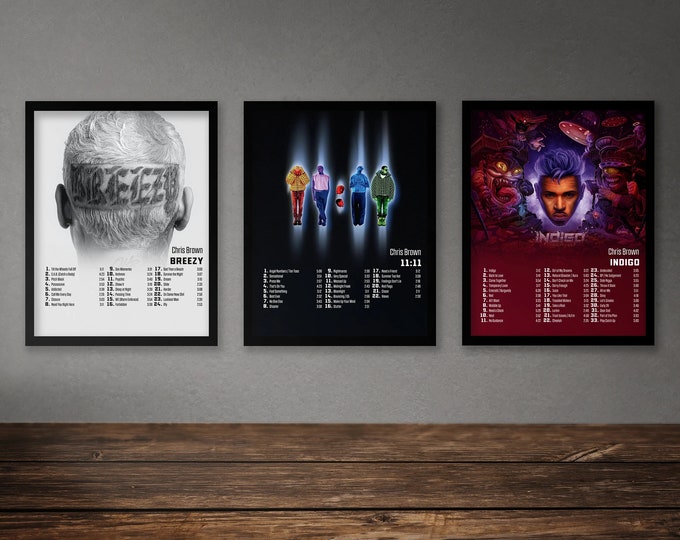 Chris Brown Poster Set of 9 Album Poster | 11:11 Album | Indigo Album ...