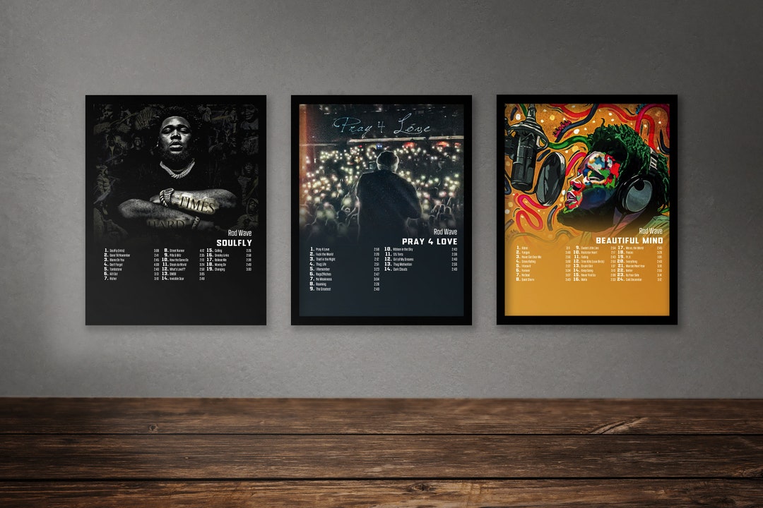 Rod Wave Poster Set of 10 Album Poster | Soulfly | Pray 4 Love ...