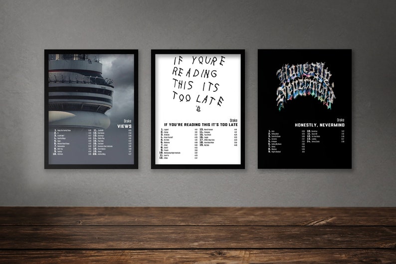 Drake Poster Set of 15 Album Poster | Honestly, Nevermind | Views ...