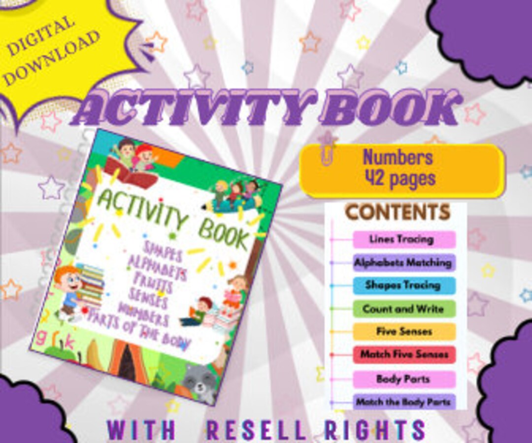 ACTIVITY BOOK Busy Book for Kids Line Tracing, Alphabets Matching ...