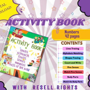 ACTIVITY BOOK Busy Book for Kids Line Tracing, Alphabets Matching ...