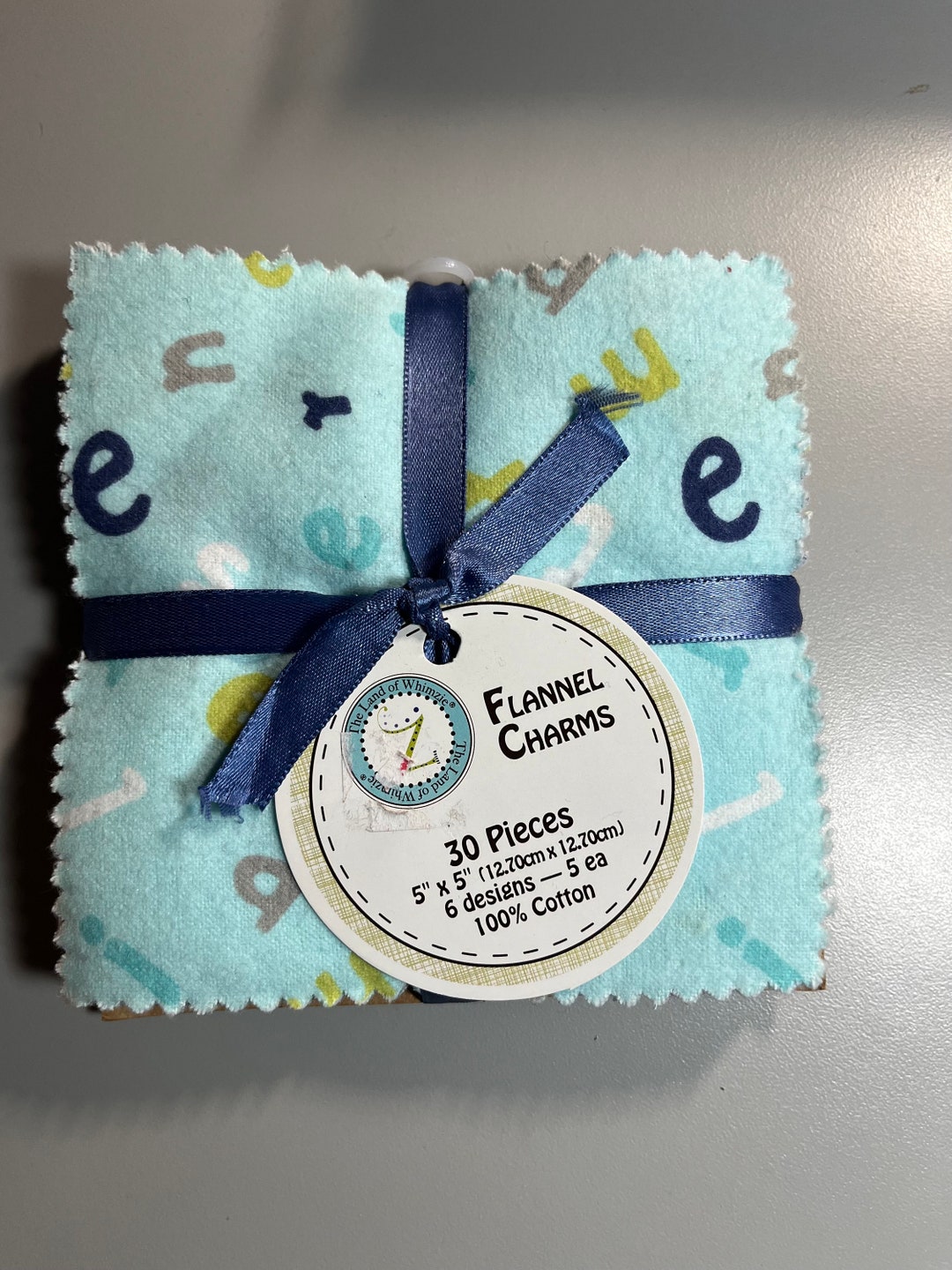 Flannel Blue Charm Pack - Etsy