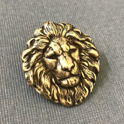 Gold Lion Pin - Etsy