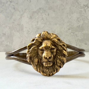 Lion’s Head Cuff Lion’s Mane Leo Birthday Gift Unisex Cuff Bracelet ...