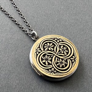 Celtic Floral Locket Necklace Round Pendant Celtic Jewelry Bridesmaid ...