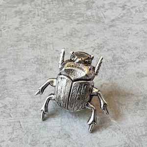 Beetle Tie Tack, Silver Beetle Brooch, Bug Lapel Pin, Brass Bug, Creepy ...