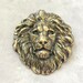 LARGE Lion Pin Antique Brass Lion Leo Birthday Zodiac Lion Men's Brooch ...