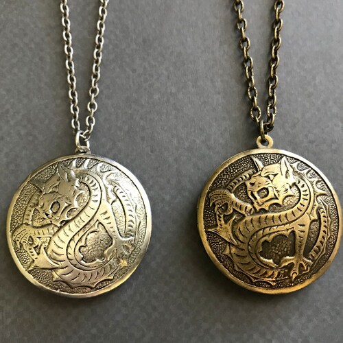 Dragon Locket Necklace Gothic Medieval Dragon Unisex Hidden | Etsy