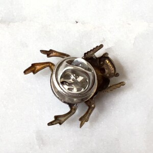 Beetle Tie Tack Dark Patina Insect Lapel Pin Brass Bug Hat Pin Creepy ...