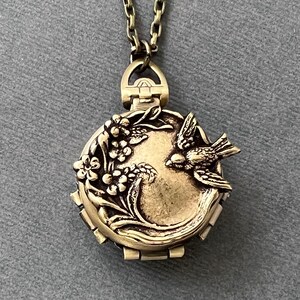Bird Garden Locket 4 Photos Necklace Vintage Style Bird Lover Gift ...