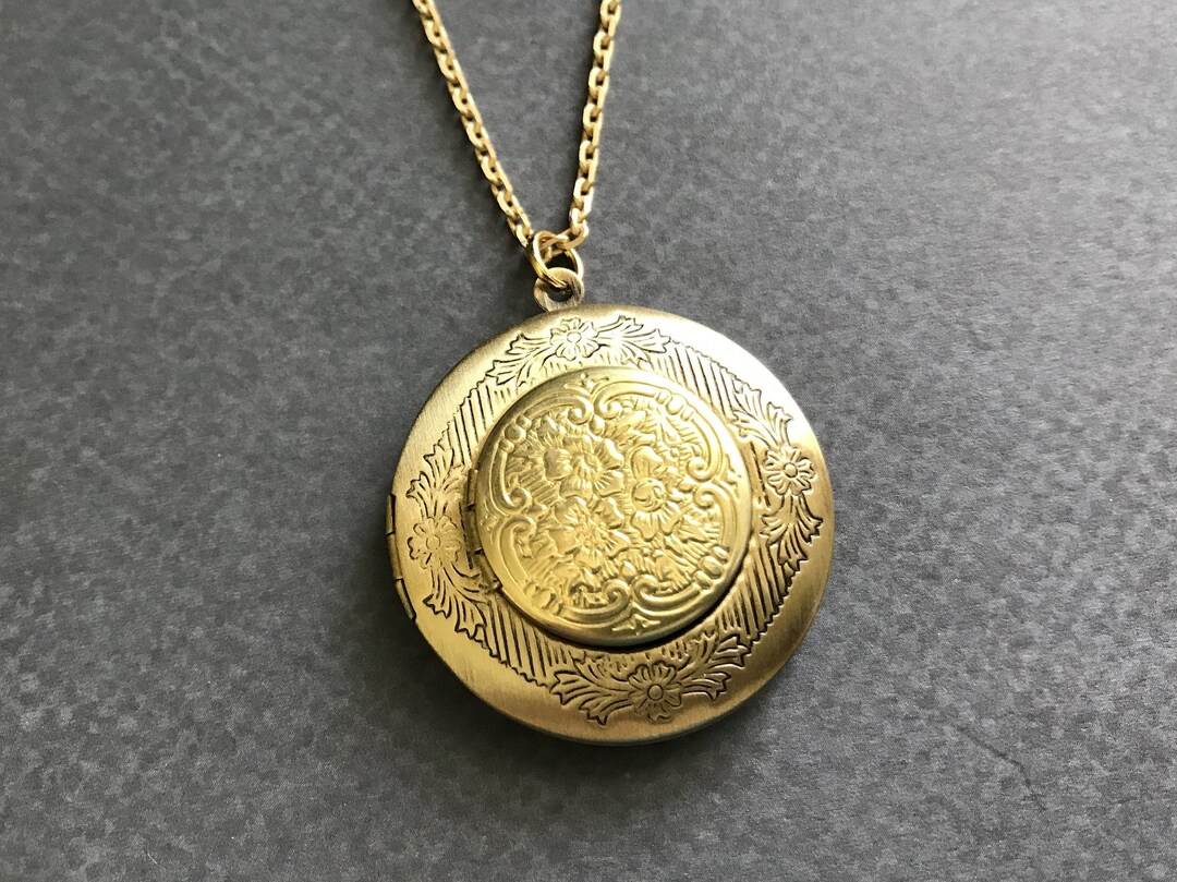 Double Locket 4 Photo Bridesmaid Gift Nature Inspired Vintage Locket ...