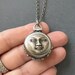 Full Moon Locket Celestial 4 Photo Locket Necklace Folding Men's Locket ...