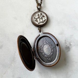 Vintage Style Buttons Locket Repurposed Metal Buttons Nature Inspired ...
