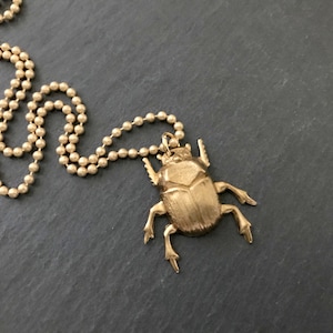 Beetle Necklace Silver Bug Patina Insect Gold Beetle Scarab Pendant ...