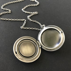 Silver Moon Hidden Locket Celestial Necklace Brass Full Moon Men's ...