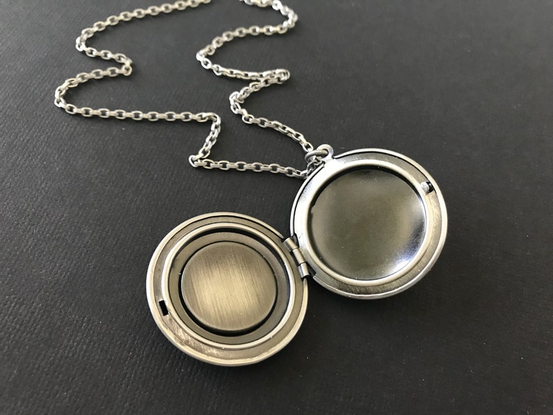 Silver Moon Hidden Locket Celestial Necklace Brass Full Moon | Etsy