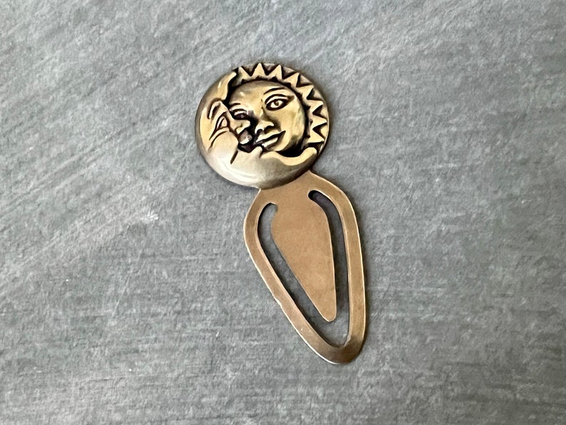 Celestial Bookmark Crescent Moon Face Sun Face Book Marker - Etsy