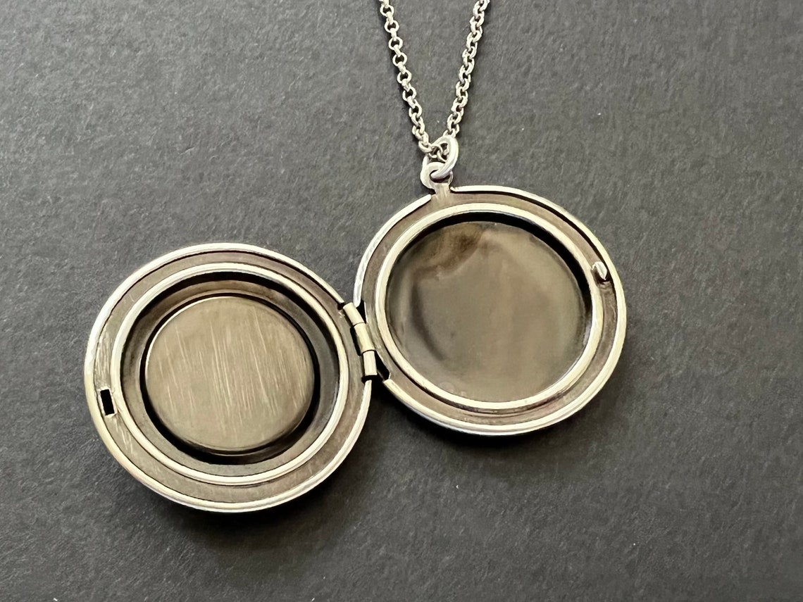 Celestial Locket Crescent Moon Stars Pendant Necklace Unisex - Etsy