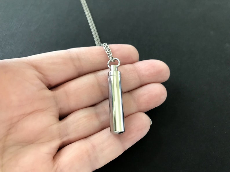 Cylinder Vial Necklace Secret Message Vial Cremation Ash Urn - Etsy