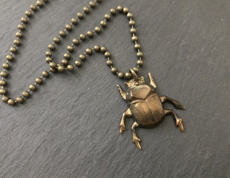 Beetle Necklace Silver Bug Patina Insect Gold Beetle Scarab | Etsy