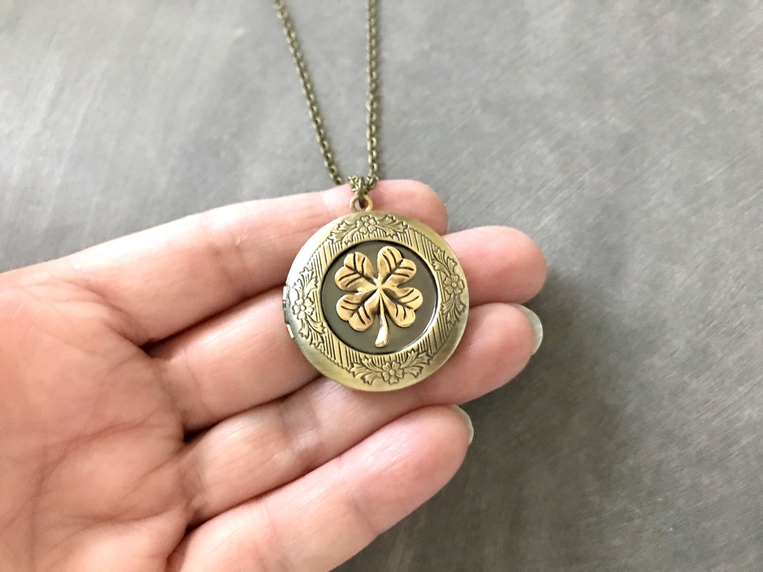 Four Leaf Clover Locket St. Patrick's Day Vintage Style 4 | Etsy
