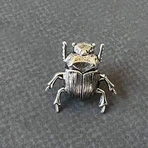Beetle Tie Tack, Silver Beetle Brooch, Bug Lapel Pin, Brass Bug, Creepy ...