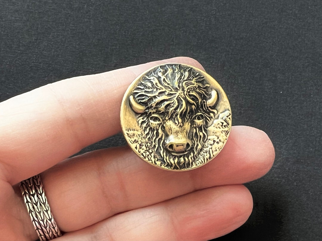 Buffalo Brooch Bison Head Pin Men's Tie Tack Brooch Unisex Gift ...