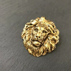 Lion Head Pin Leo Birthday Gift Zodiac LARGE Lion's Mane Men's Brooch ...